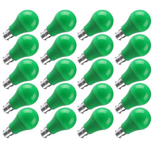 20 Pack B22 LED Bulb SMD 2835 5W Green Color Non-dimmable Bulbs for ...