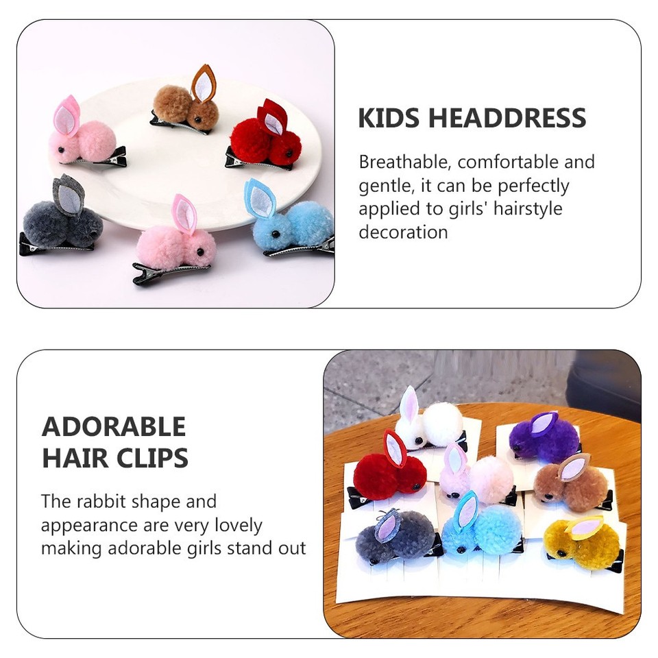10 pezzi di coniglio clip per capelli per bambini per bambini Cartoon ...