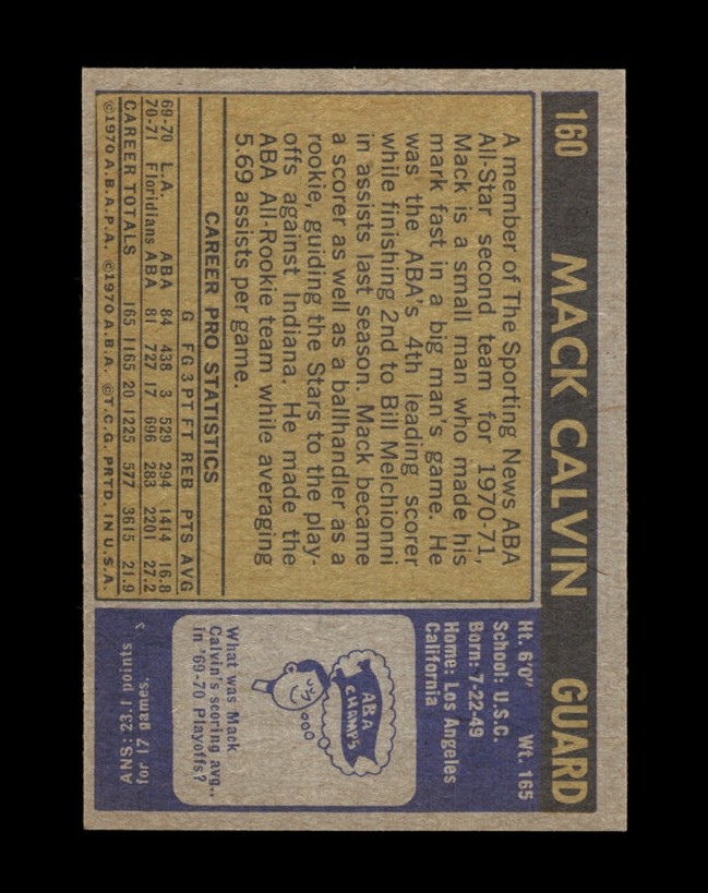 1971-72 Topps Set-Break #160 Mack Calvin NR-MINT *GMCARDS* | eBay
