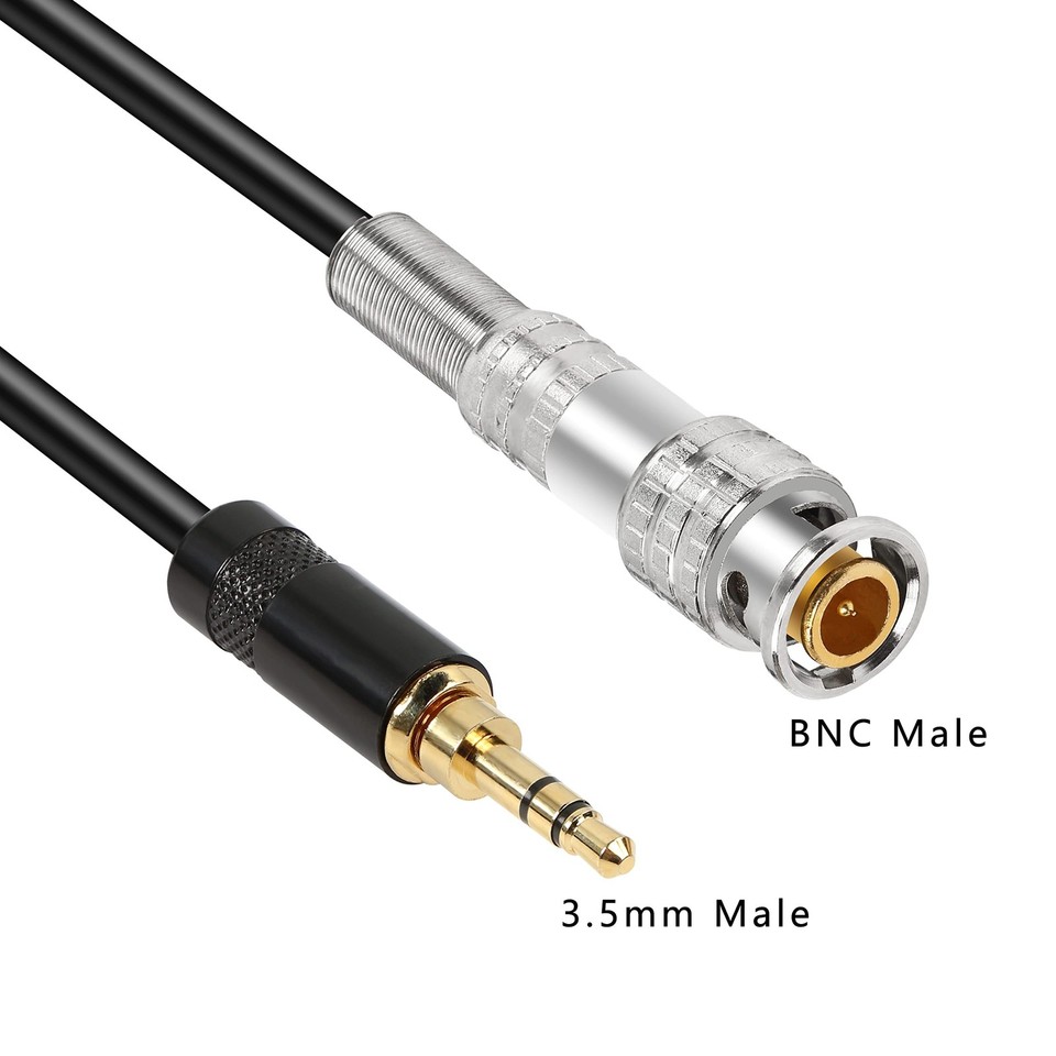 MEIRIYFA 0.5M BNC Male to 3.5mm Male Mono Audio Cable, Black, PVC, 4 ...