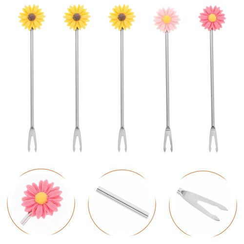 5 Pcs Fruit Picks Appetizer Fork Cake Dessert Salad Desserts Forks ...