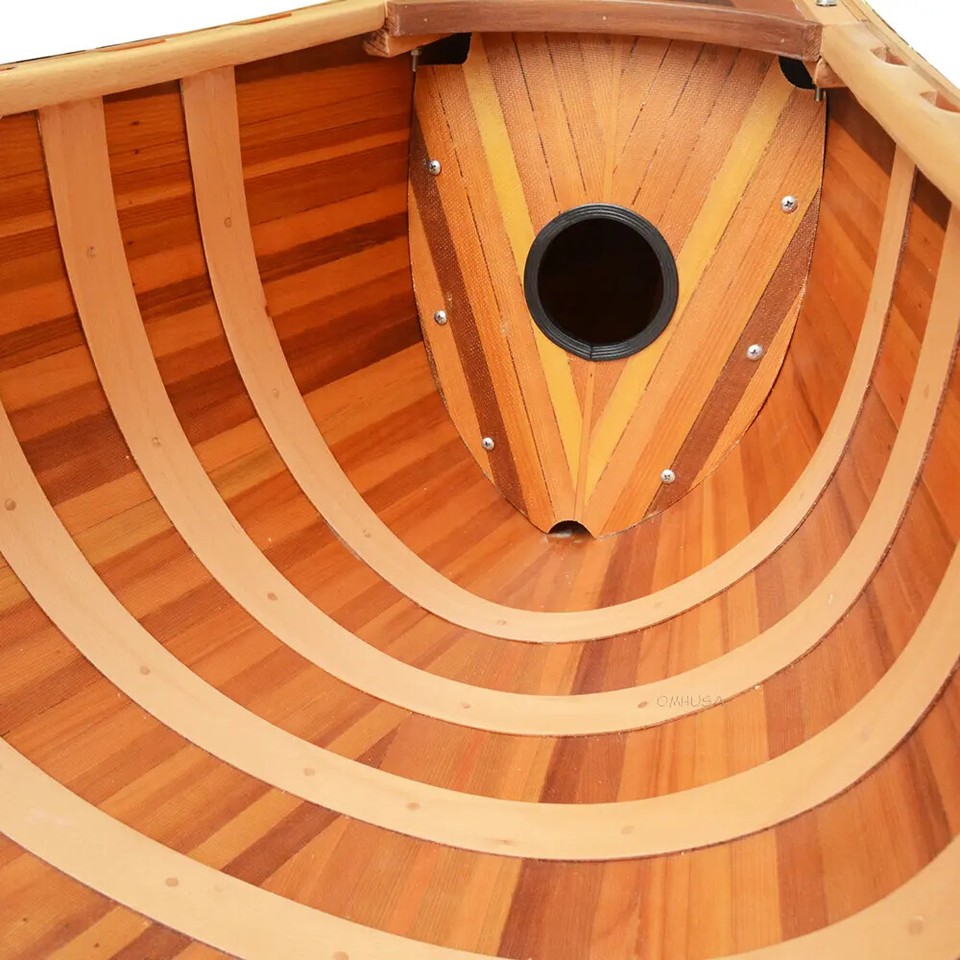 Handcrafted Cedar Canoe Display Piece with Paddle – Matte Finish ...
