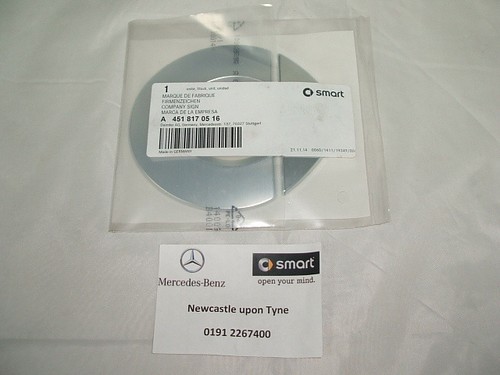 NEW Genuine Smart 451 Fortwo Radiator Grille Silver Facelift Badge ...