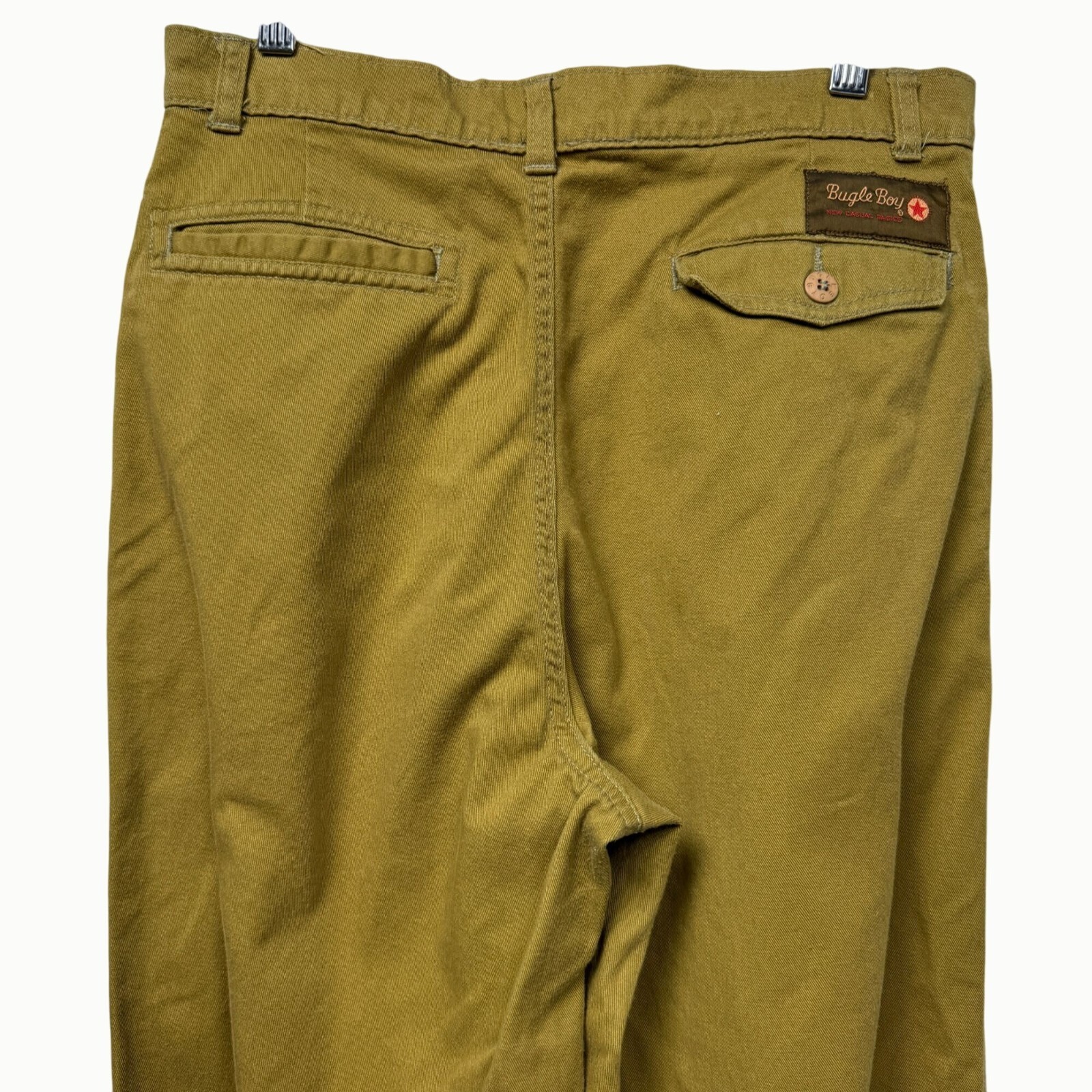 Vintage Bugle Boy Tan Khaki Pleated Straight-Leg Casu… - Gem
