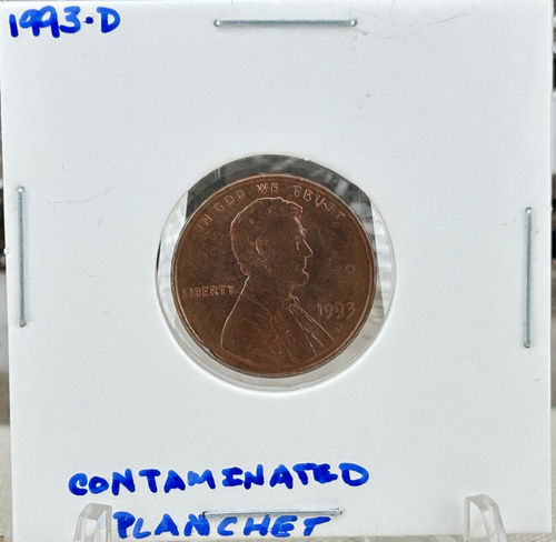1993-D Lincoln Memorial Cent Penny Plating Error Contaminated Planchet 1C SP86 | eBay