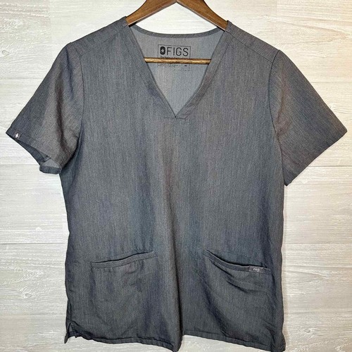 FIGS Gray Technical Collection Women's Scrubs Short Sleeve Shirt Medium ...