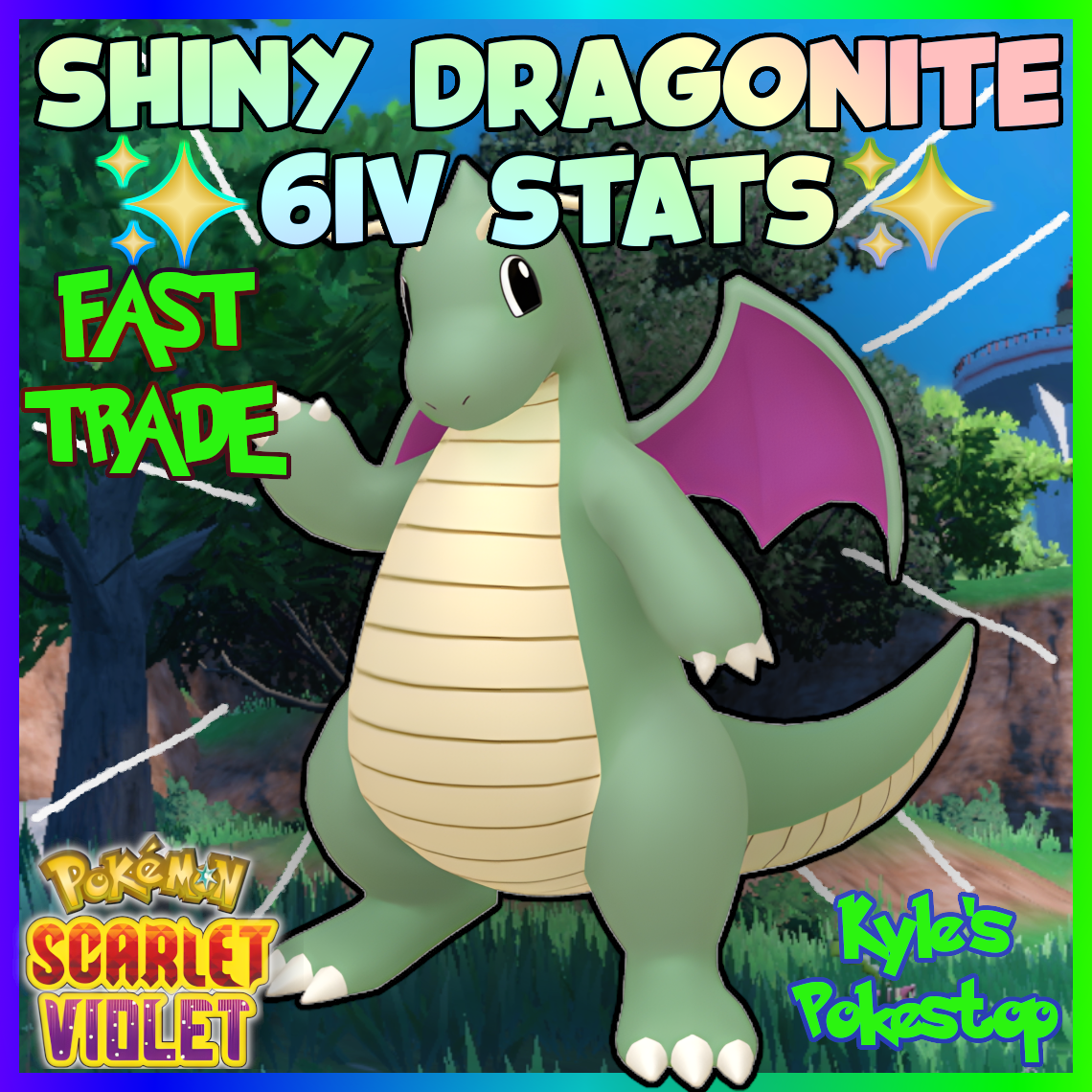 6IV 🌟SHINY🌟 DRAGONITE POKEMON SCARLET & VIOLET SHINY/NON-SHINY BATTLE ...