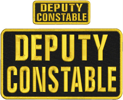 "Deputy Constable" embroidery patch 6X11 AND 2X5 inches hook gold | eBay