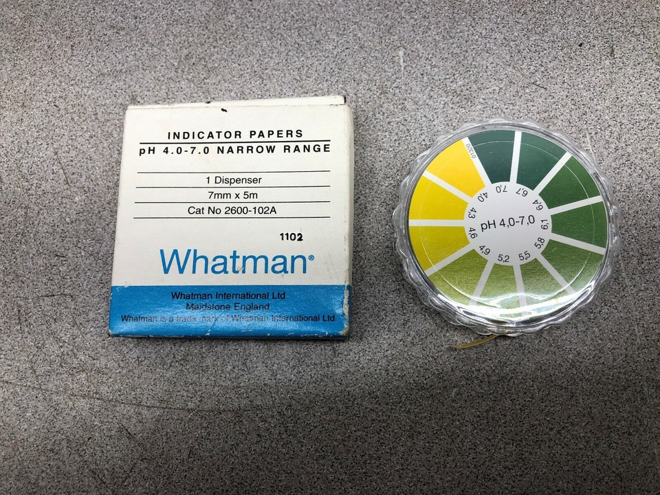 NEW IN BOX WHATMAN NARROW RANGE PH INDICATOR PAPER 4.0-7.0 RANGE 7MMX5M ...