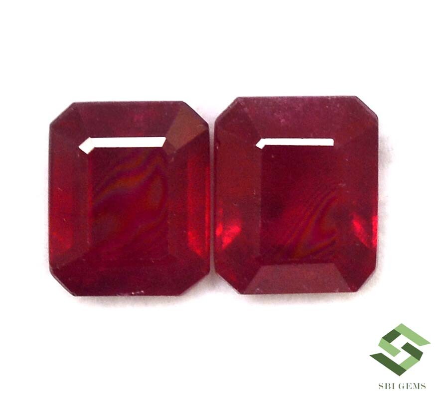 12x10 mm Natural Ruby Octagon Cut Pair 18.71 CTS Calibrated Loose ...