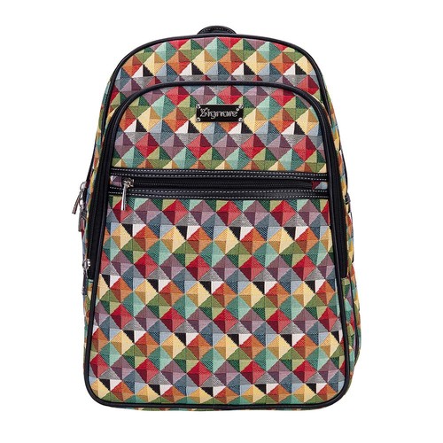 Signare Multicolor Triangles Design Backpack Rucksack Knapsack for ...