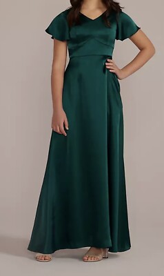 David Bridal Galina Signature Juniper Green Junior Bridesmaid Dress ...