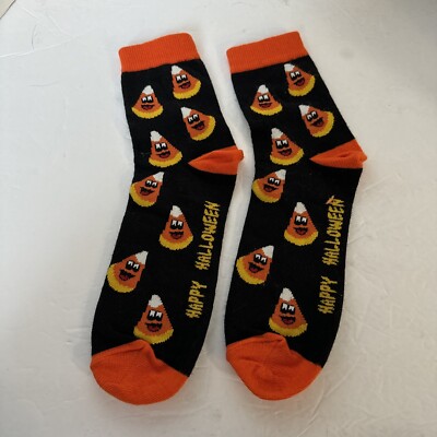 Happy Halloween Socks Smiling Candy Corn | eBay