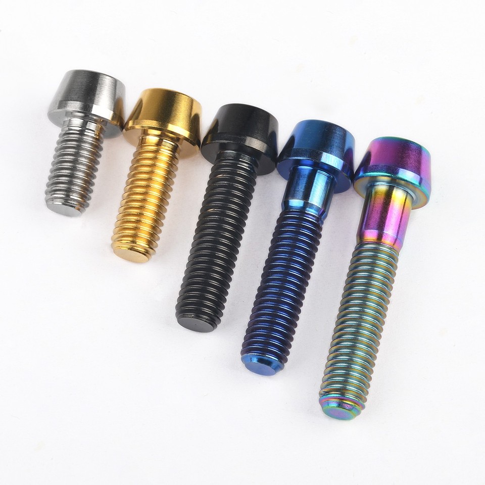 Taper Screw M8x15/20/25/30/35/40/45/50/60/70 Inside Hexagonal Titanium ...