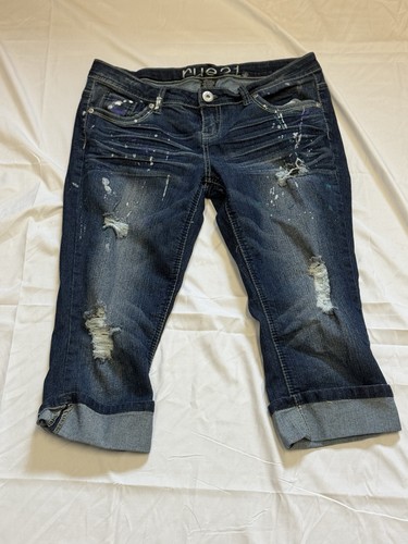 Rue21 Women’s Blue Capris Size 7/8 Paint Splatter Print (039) | eBay