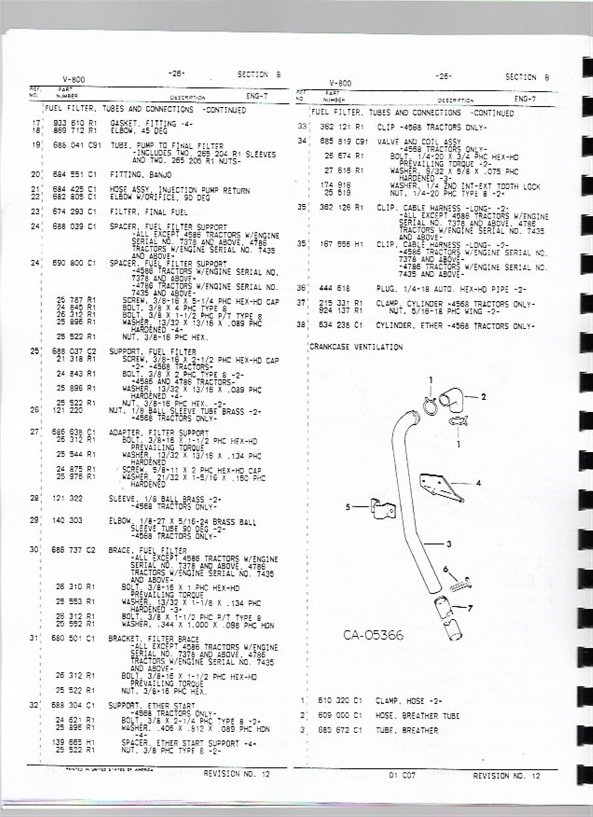 IH International V800 DV550 V8 Diesel Engine Parts Manual Catalog | eBay
