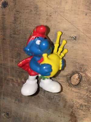 Vintage Smurf Figure 1978 20105 Bagpipes Scottish Music PVC | eBay