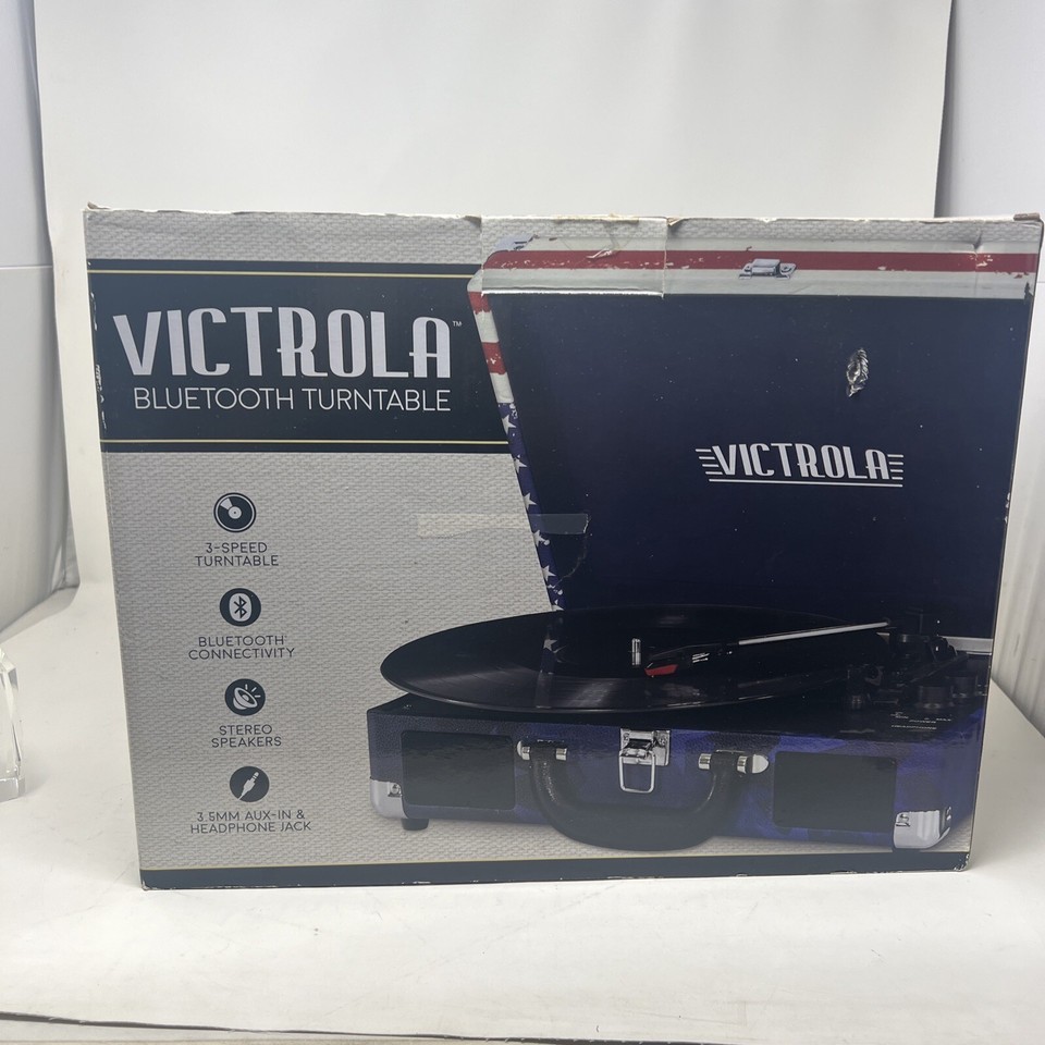 Victrola VSC550BT Portable 3-Speed Vintage Turntable with Bluetooth and ...