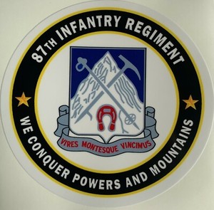 US ARMY 87TH INFANTRY REGIMENT WE CONQUER POWERS AND MOUNTAINS STICKER ...