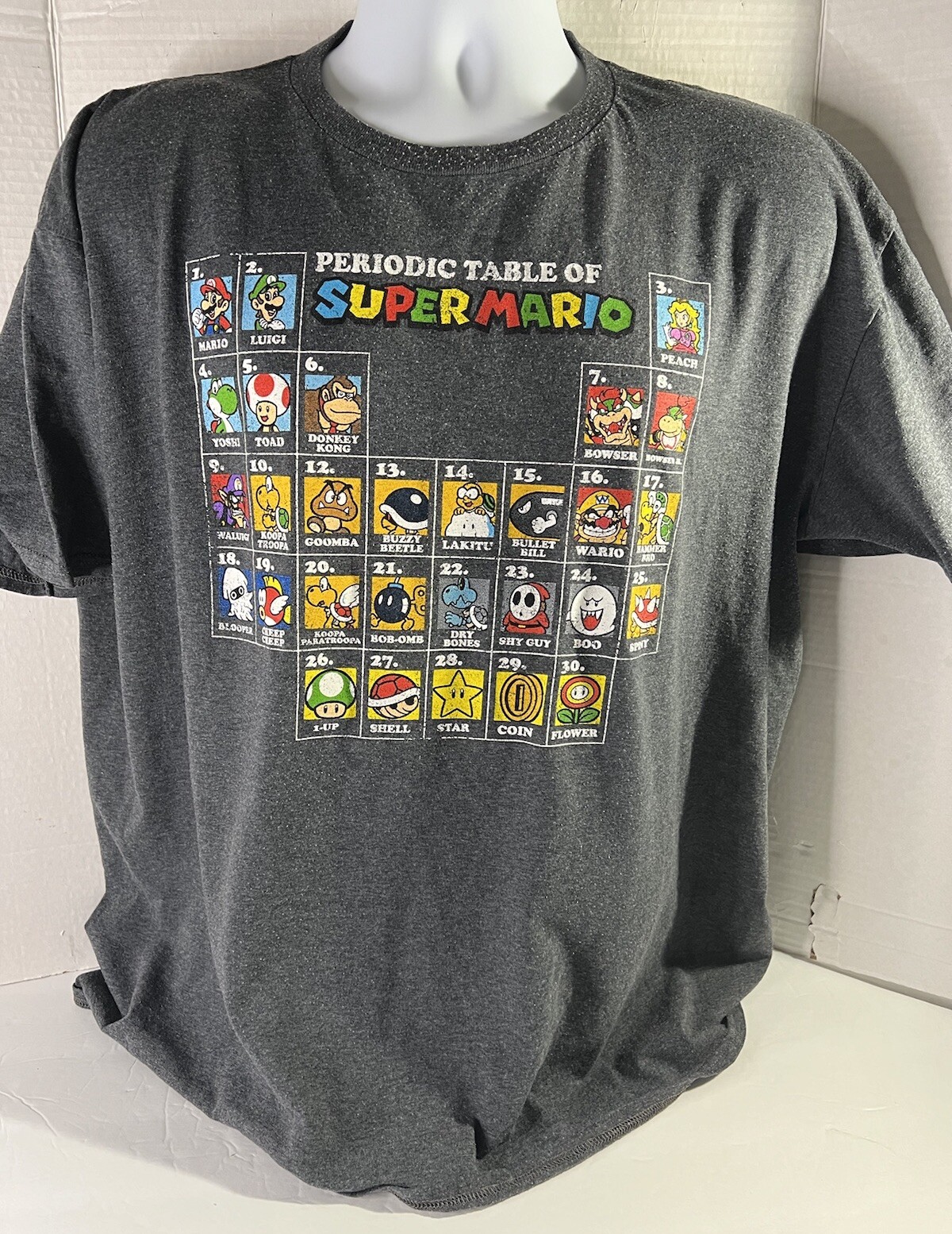 Nintendo Super Mario Periodic Table of Elements T Shi… - Gem