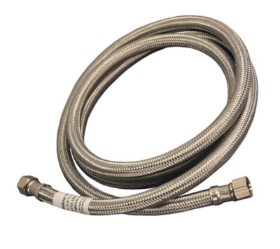 Accu-Crimp 3/8” X 3/8” Braided Stainless Steel 6’ Water Line HOSE | eBay