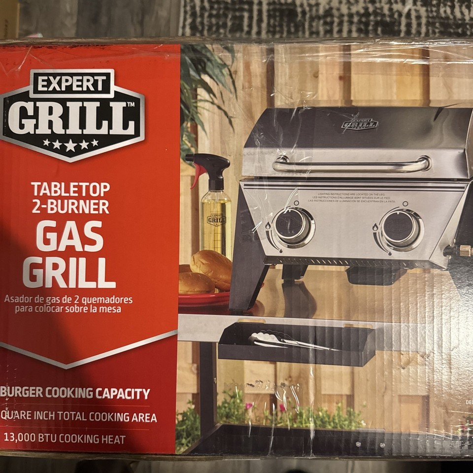 Expert Grill 2-Burner Tabletop Gas Grill, Stainless Steel | eBay