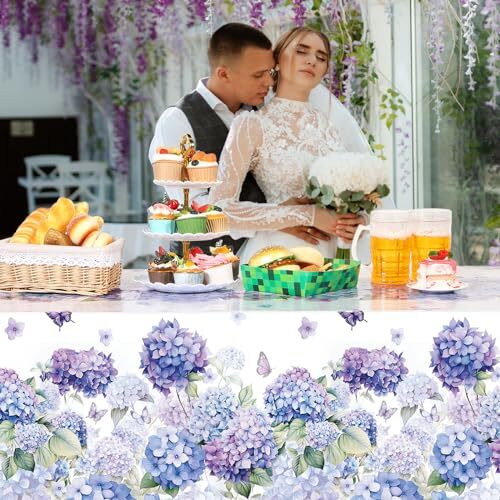 Pcs Spring Plastic Tablecloths for Rectangle Tables Watercolor 3 ...