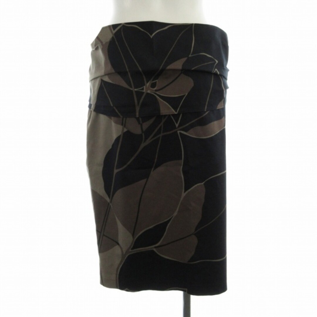 Max Mara Knee Length Tight Skirt with Belt 36 S Brown Black Max Mara Knee Length Tight Skirt with Belt 36 S Brown Black