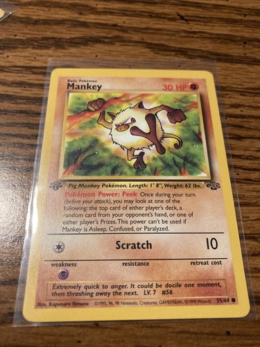 1st Edition Jungle Set Mint Condition Mankey 55/64 1999 Pokemon Card | eBay