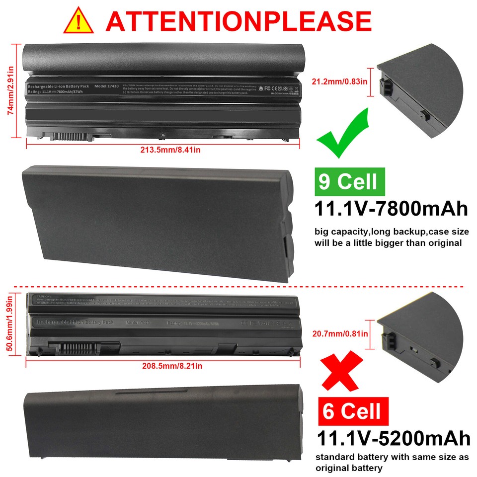 87WH Battery 71R31 for Dell Latitude E6420 E6540 E6440 Precision M2800 ...