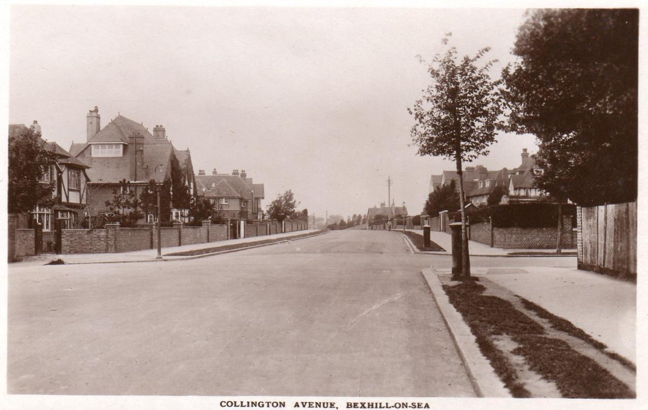 Collington Avenue Bexhill on Sea RP old pc used 1925 Thomas | eBay