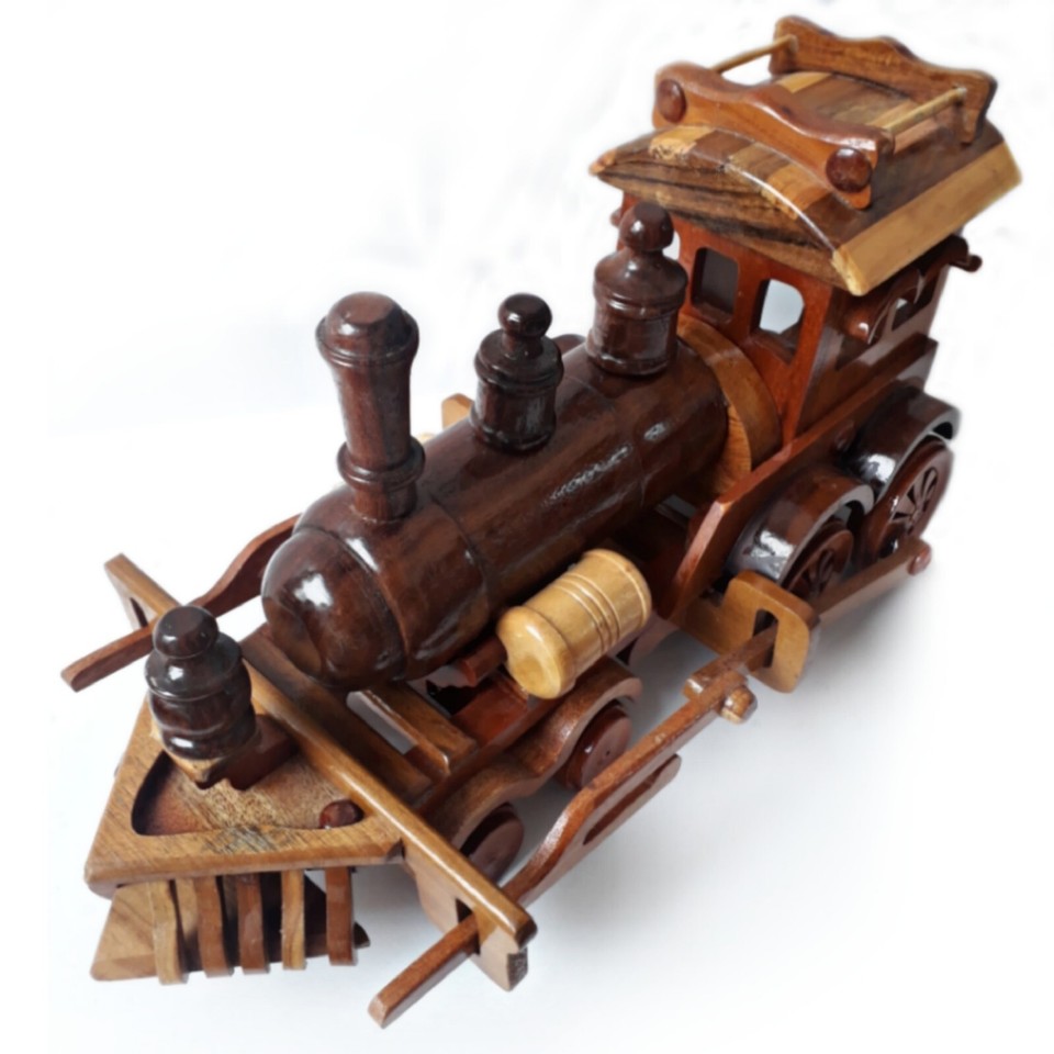 Wooden Movable Steam Train-Handmade,Train decor,Vintage Model Train ...