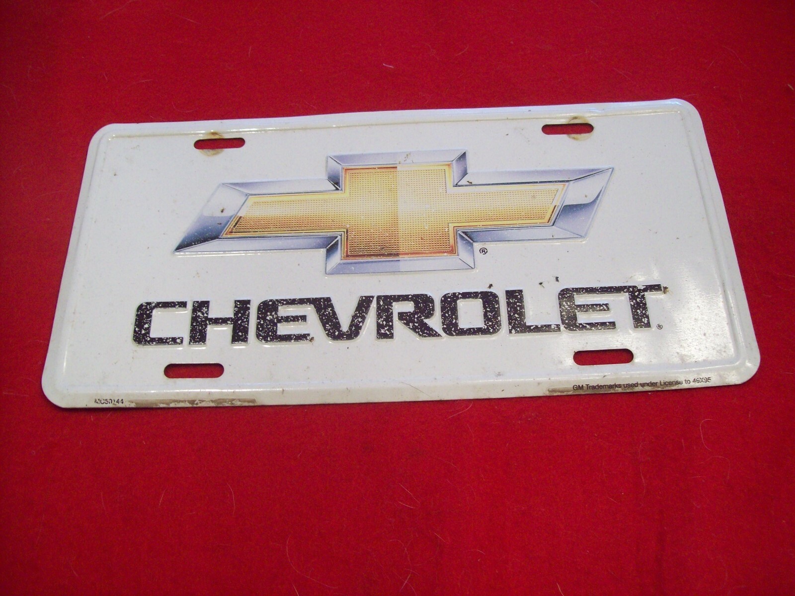 Chevy chevrolet Bow Tie Vehicle WHITE License Plate Front Auto Tag ...
