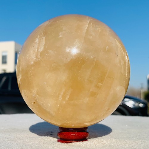 1130g Natural Yellow Iceland Spar Orange Quartz Sphere Crystal Ball ...
