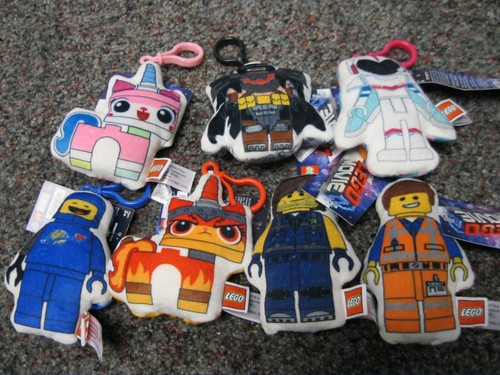 Lot 7 LEGO Movie Plush Clip - Rex, Unikitty, Batman, Benny, Angry kitty ...