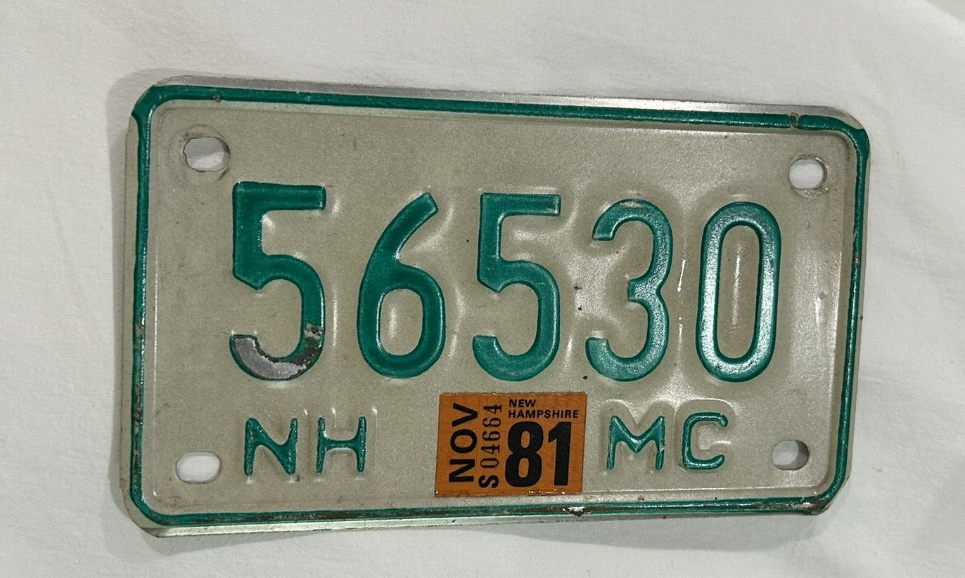 Vintage 1981 New Hampshire Motorcycle License Plate #56530 | eBay
