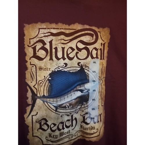 Wellworn Men's BlueSail BEACH BAR Graphic Sail Fish Tshirt XXL CR6 Excellent | eBay