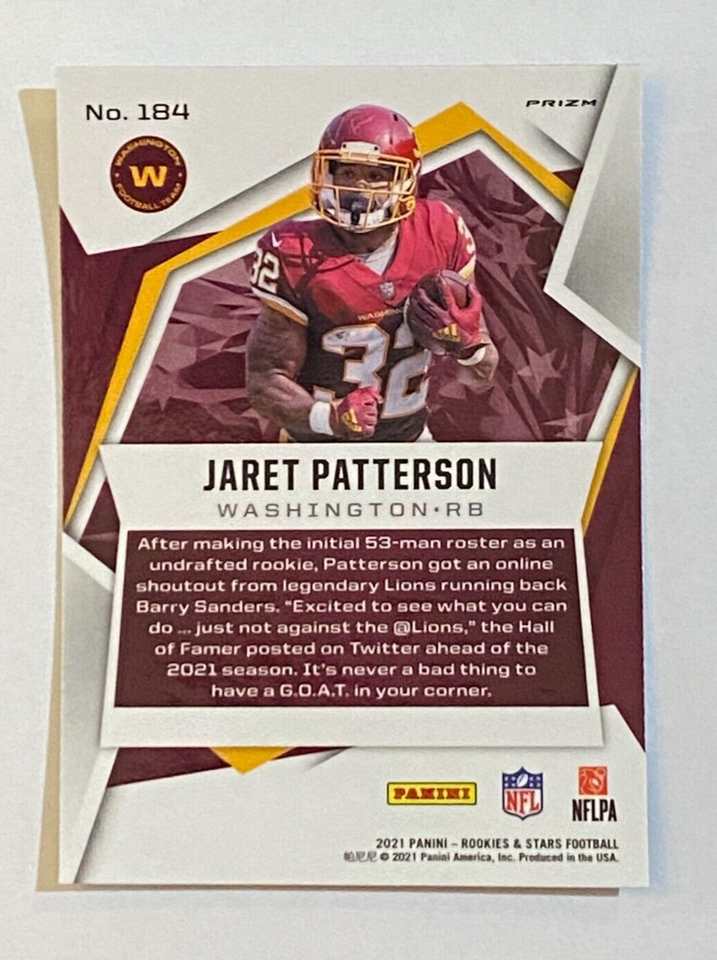 2021 Panini Rookies & Stars Pulsar #184 Rookie Jaret Patterson ...