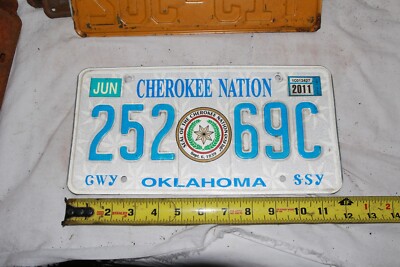 2011 Oklahoma Cherokee Nation License Plate No. 25269C Almost vintage ...