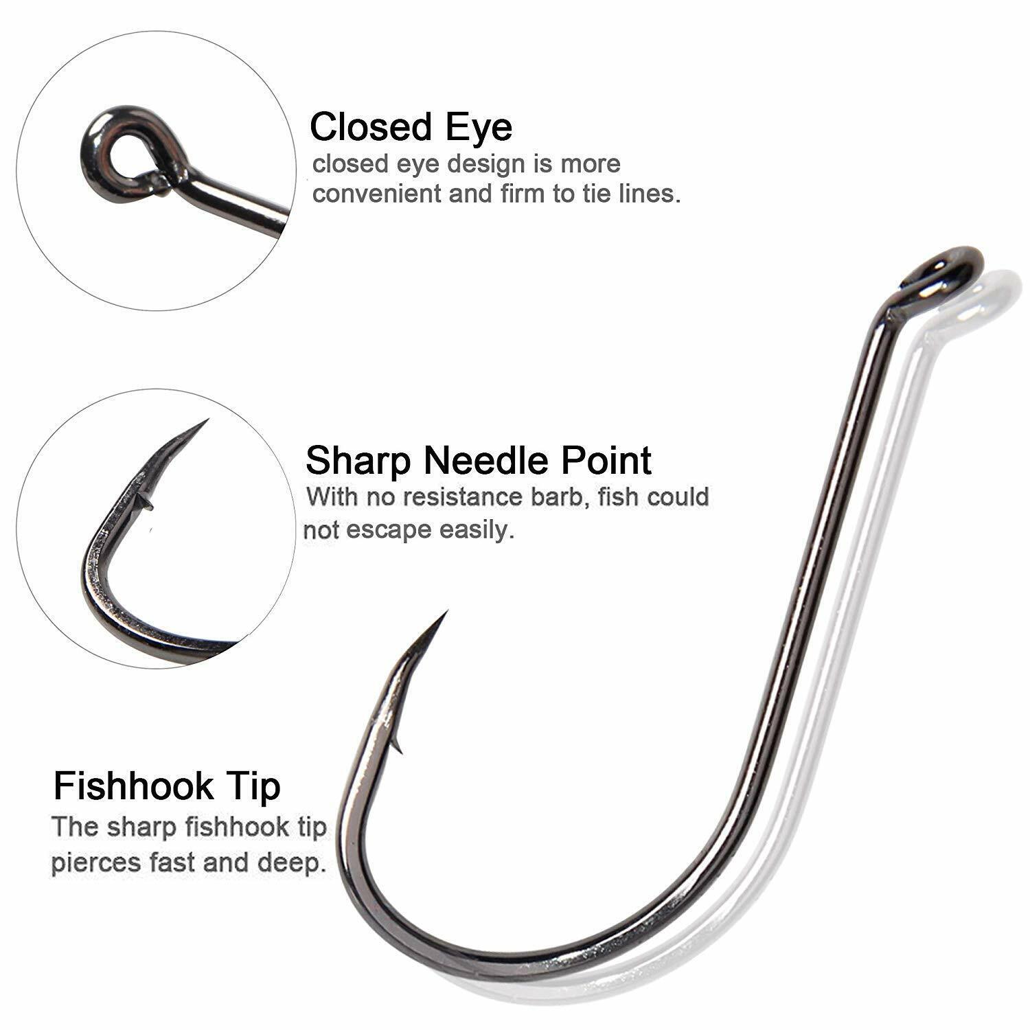 20/50/100/PACK Offset Octopus Fishing Hooks Saltwater Circle Fishhook 1 ...