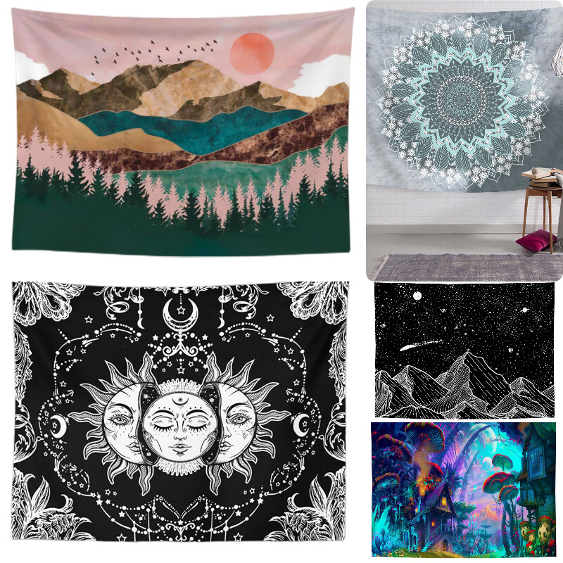 Colorful Mandala Tapestry Beautifully Handwoven Polyester Wall Decor ...