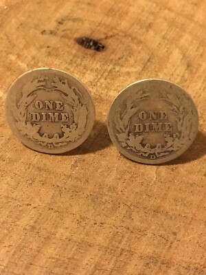 Barber DIME Reverse 90% SILVER VINTAGE Coin Jewelry Stud EARRINGS! | eBay