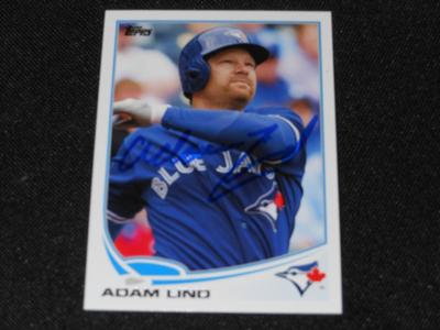 Toronto Blue Jays Adam Lind Autograph 2013 Topps Signed Card #557 TOUGH ...