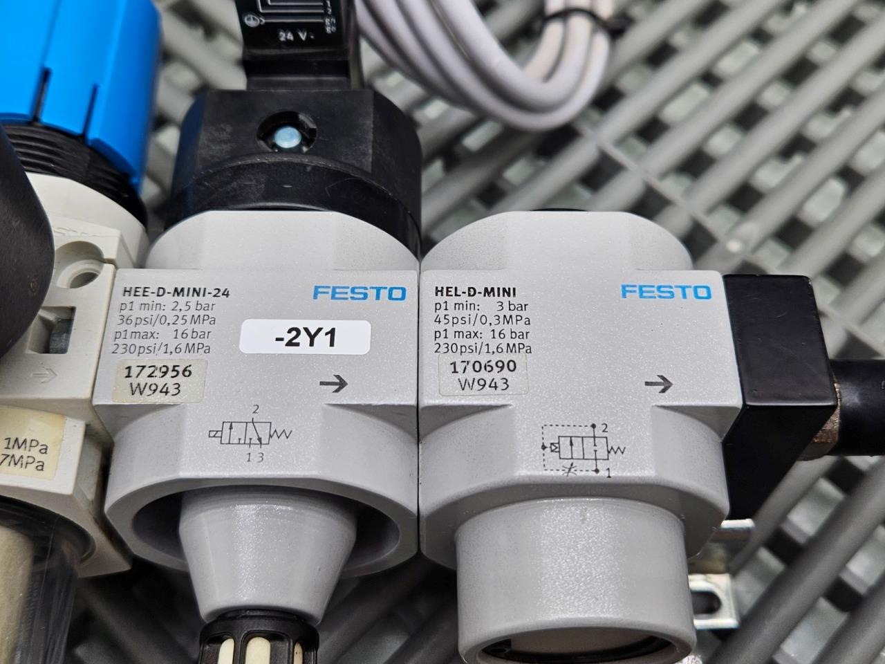 Festo Filter Regler Montage LFR-1/8-DB-7-5M-MINI W/HEE-D-MINI-24 ...