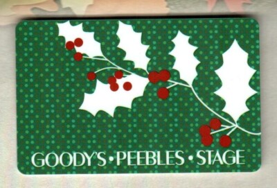 GOODY'S-PEEBLES-STAGE Holly Branch 2010 Gift Card ( $0 ) | eBay
