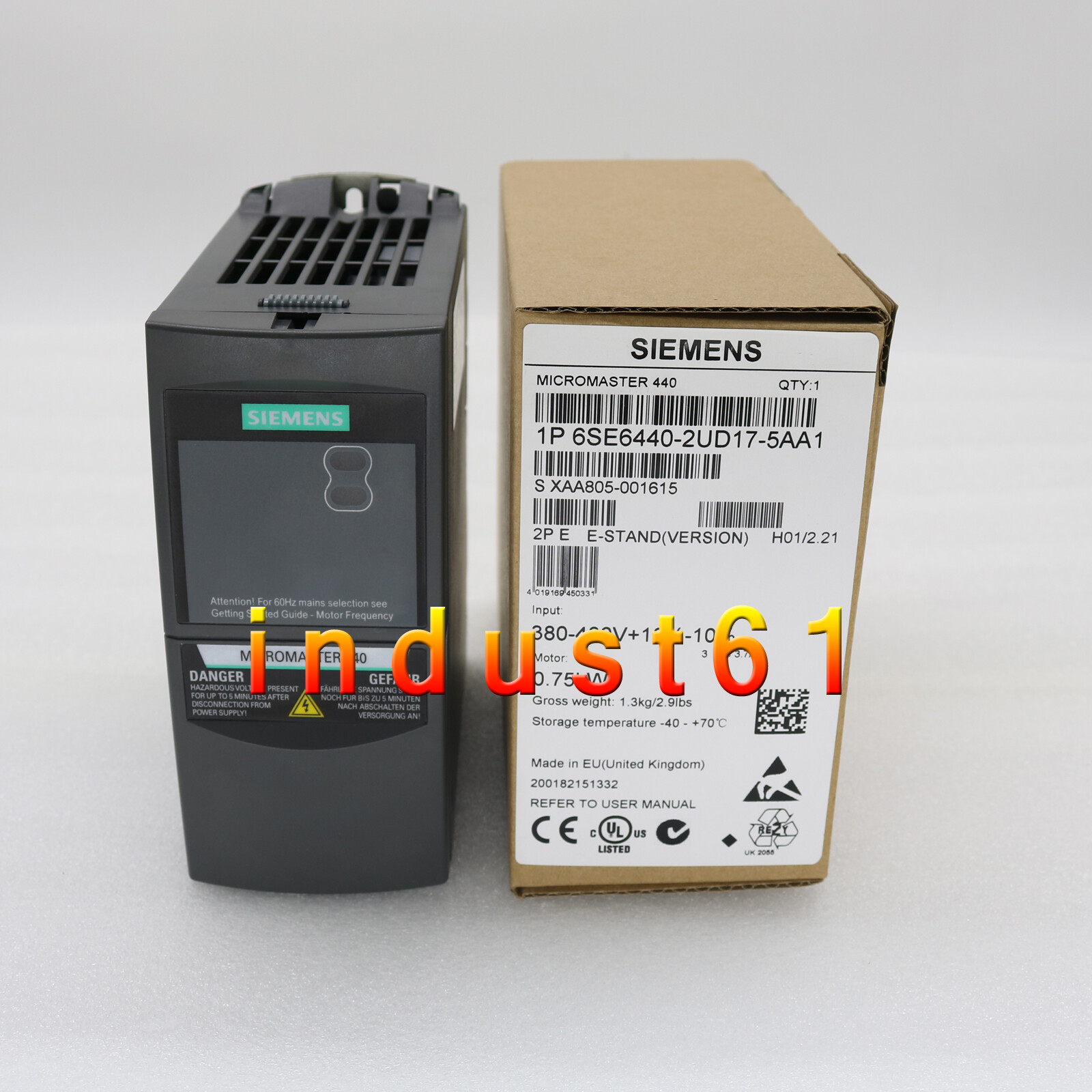 New Siemens Micromaster 440 6SE6440-2UD17-5AA1 input 380-480V +-10% ...