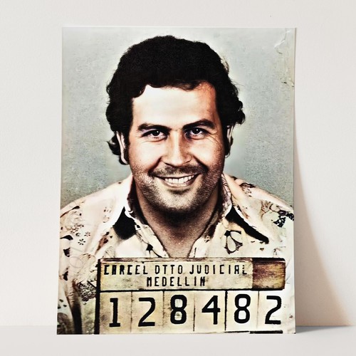 Pablo Escobar Prison Mug Shot Famous Jail Head Shots Wall Art Poster ...