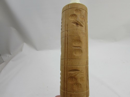 VINTAGE WOOD SPRINGERLE ROLLING PIN 12 DESIGNS BAKING COOKIES 33616 ...