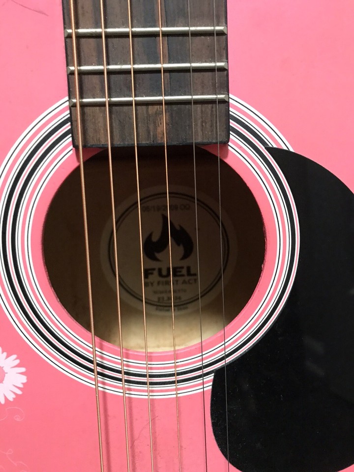 FUEL BY FIRST ACT PINK SUNFLOWER DAISY 6-STRING ACOUSTIC GUITAR EL3036 ...