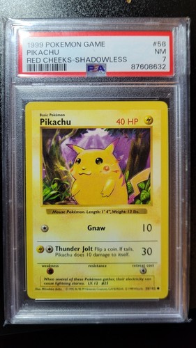 1999 Pokemon Base Set Shadowless Pikachu Red Cheeks #58/102 - PSA 7 | eBay